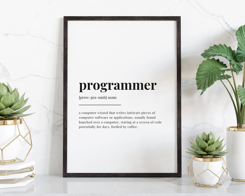 Instant Download Printable Wall Art, Programmer Definition Meaning, Programmer Gift, Digital ...