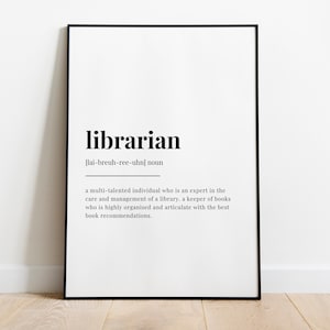 Librarian Definition Meaning | Printable Wall Art | Wall Decor ...