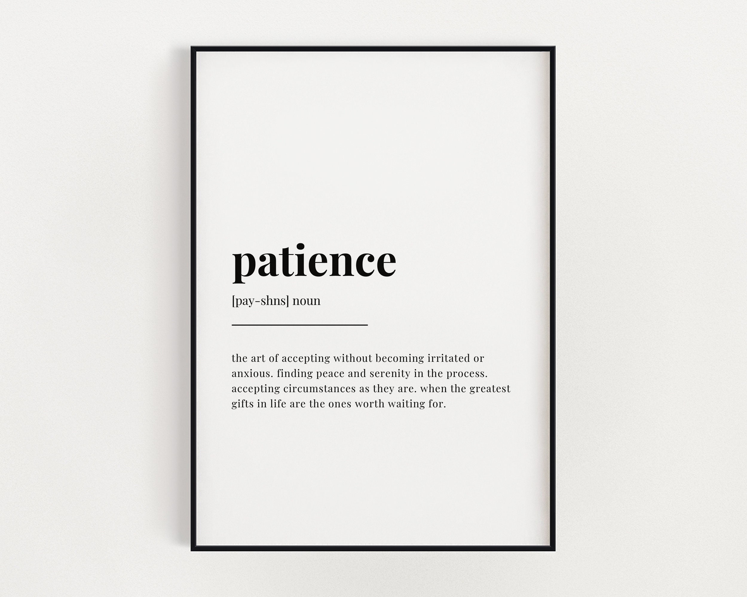 PATIENCE DEFINITION Print Wall Art Print Patience Print - Etsy