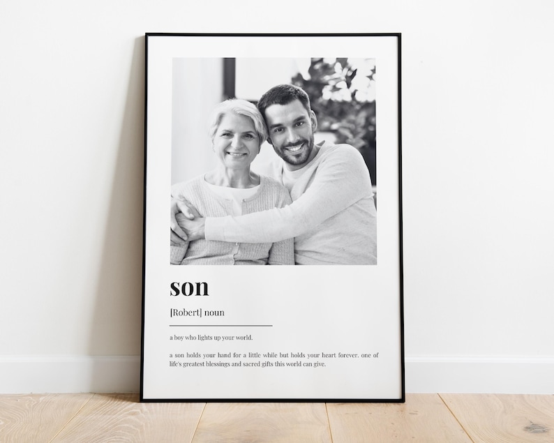 PERSONALISED SON DEFINITION Print, Wall Art Print, Son Gift, Photo ...