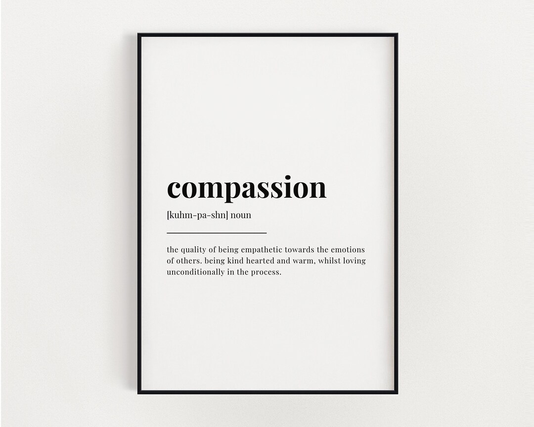 COMPASSION Definition Print, Motivational Wall Art, Definition Print ...
