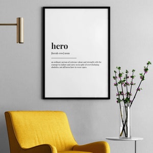 HERO DEFINITION PRINT | Printable Wall Art | Instant Download ...