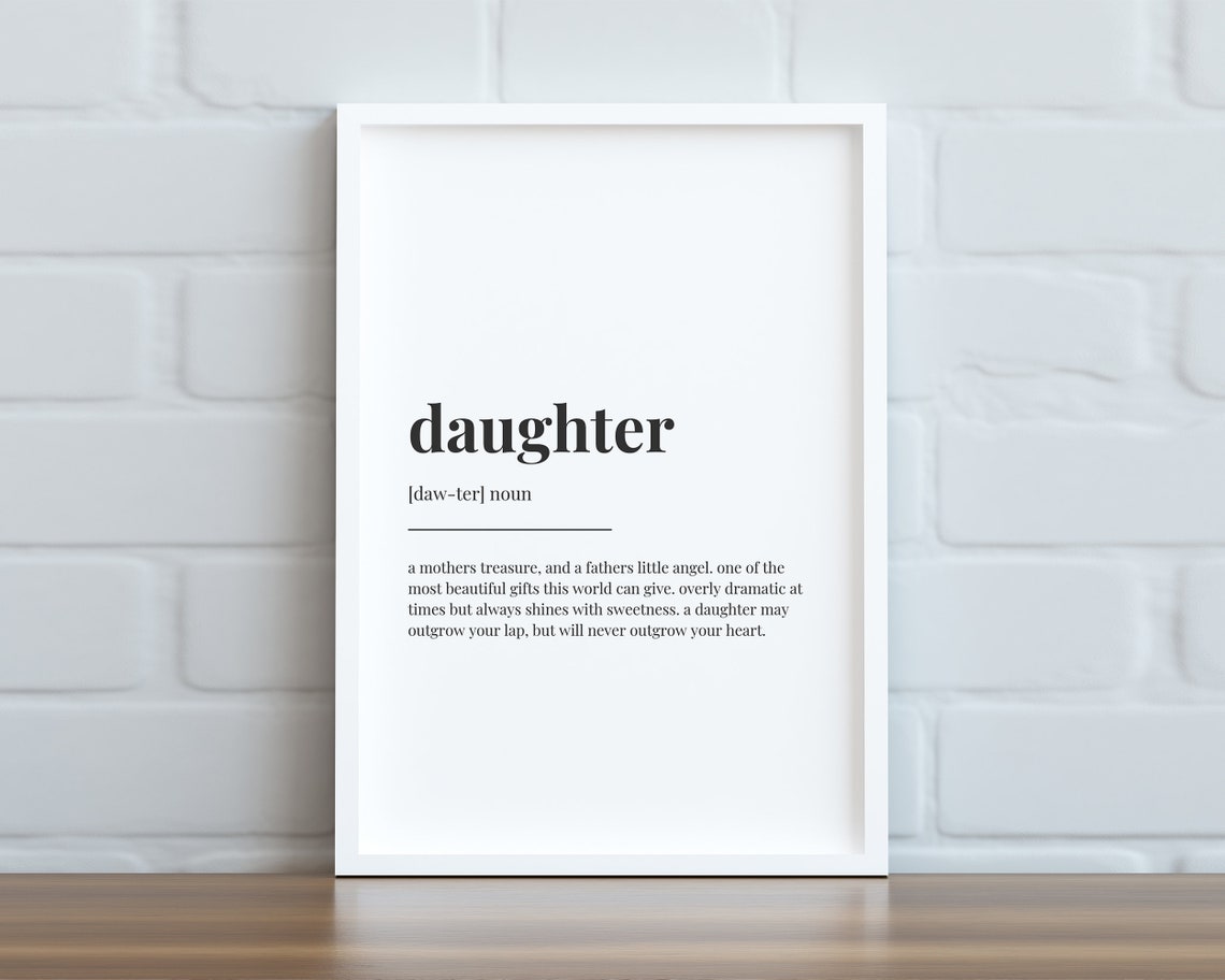 DAUGHTER DEFINITION PRINT, Digital Download, Printable Wall Art Quotes ...