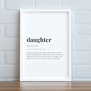 DAUGHTER DEFINITION PRINT, Digital Download, Printable Wall Art Quotes ...