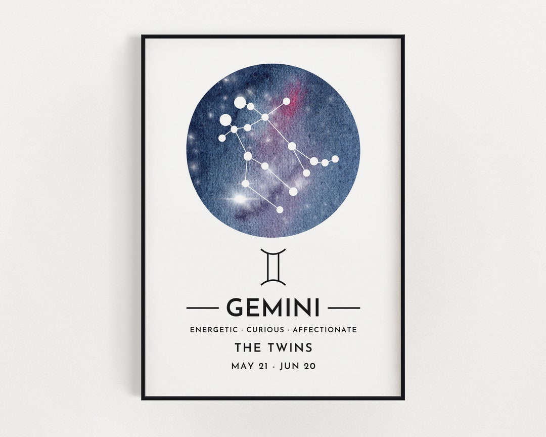 GEMINI Definition Print, Gemini Gifts, Zodiac Gift, Star Sign Gift ...