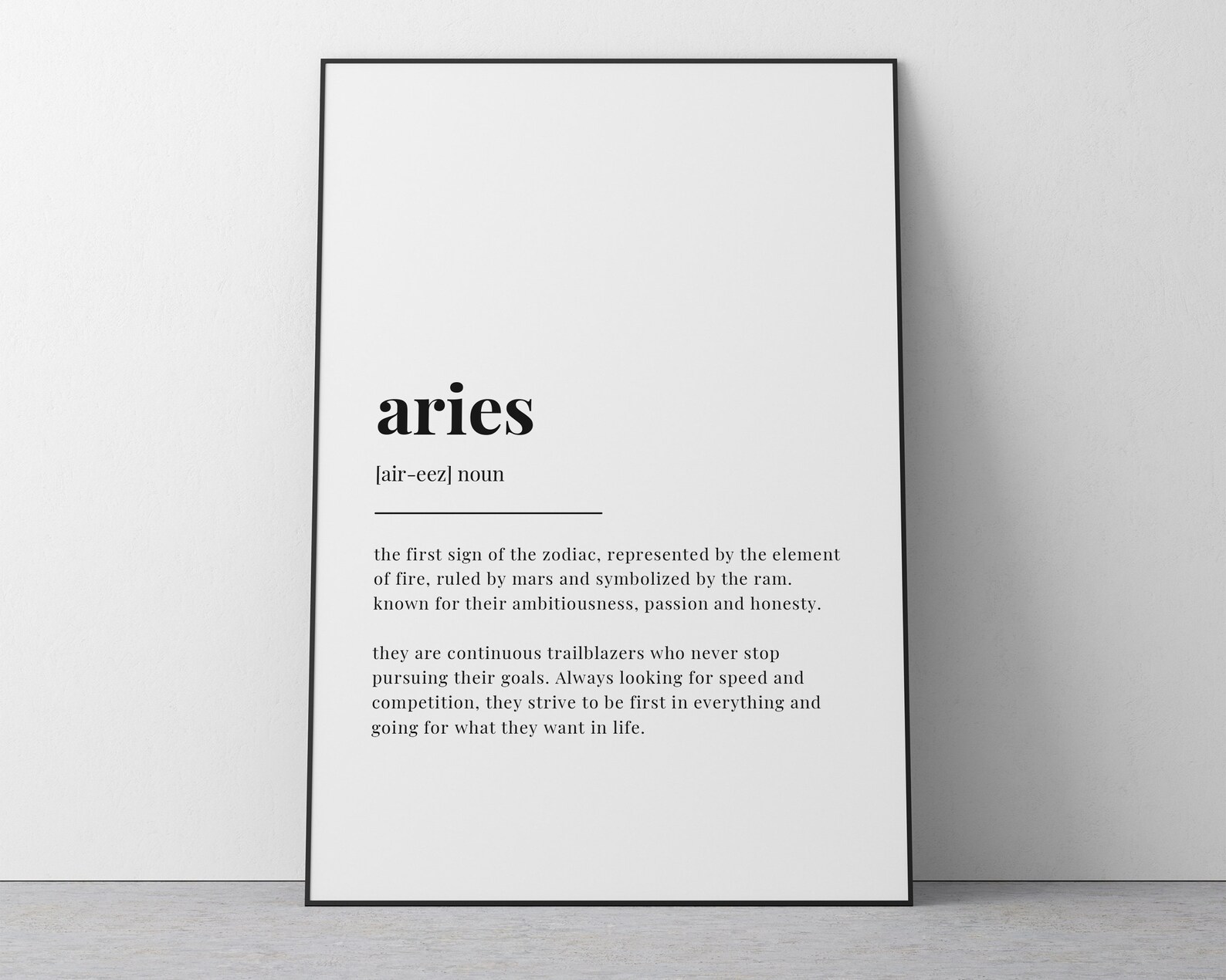 Instant Download Printable Wall Art Aries Definition Meaning - Etsy