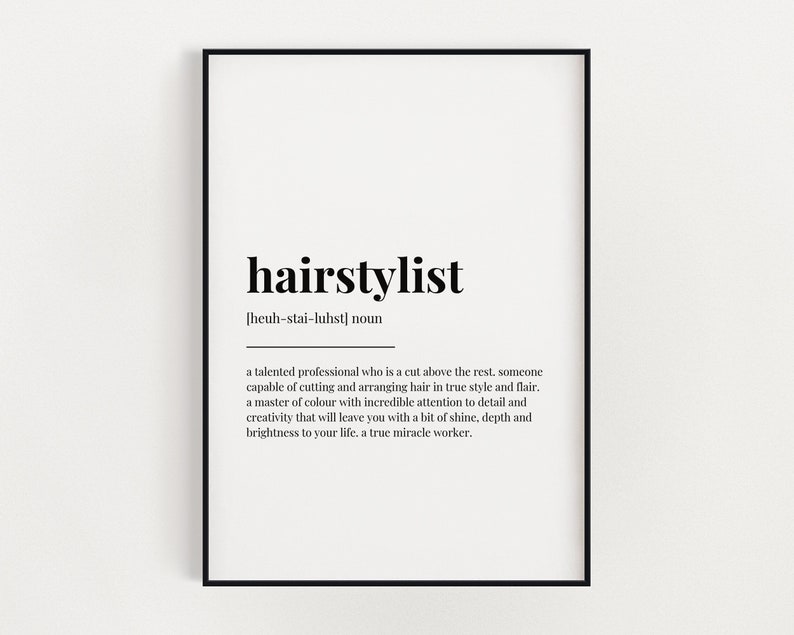 HAIRSTYLIST MEANING PRINT | Printable Wall Art | Gift for Hairstylist ...