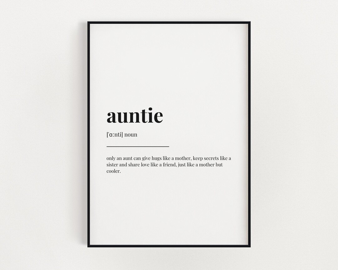 AUNTIE DEFINITION PRINT | Wall Art Print | Auntie Print | Gift for ...
