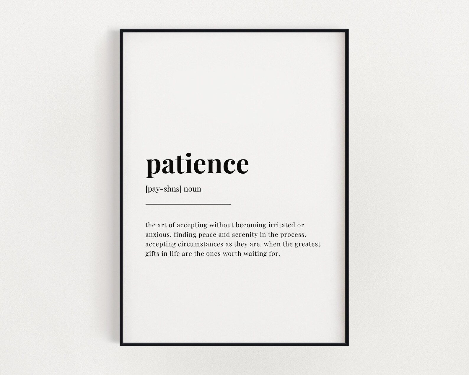 Patience Definition Meaning Printable Wall Art Wall Decor | Etsy