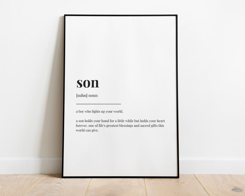 SON DEFINITION PRINT Wall Art Print Definition Print - Etsy