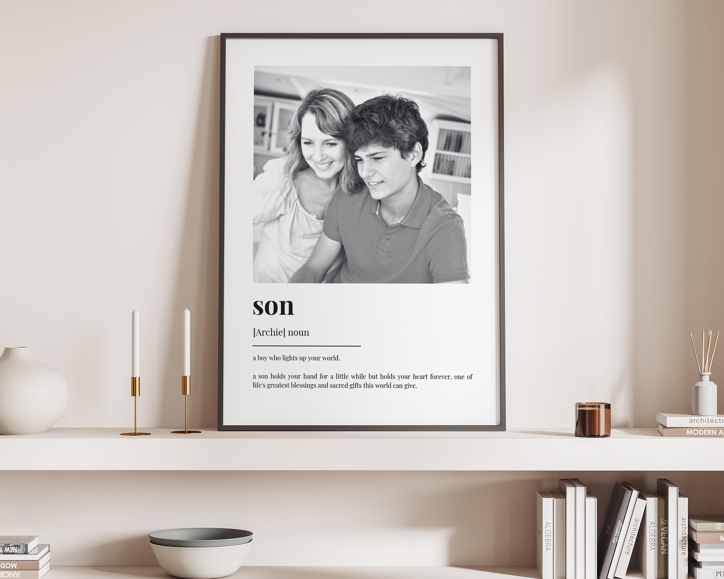 PERSONALISED SON DEFINITION Print, Wall Art Print, Son Gift, Photo ...