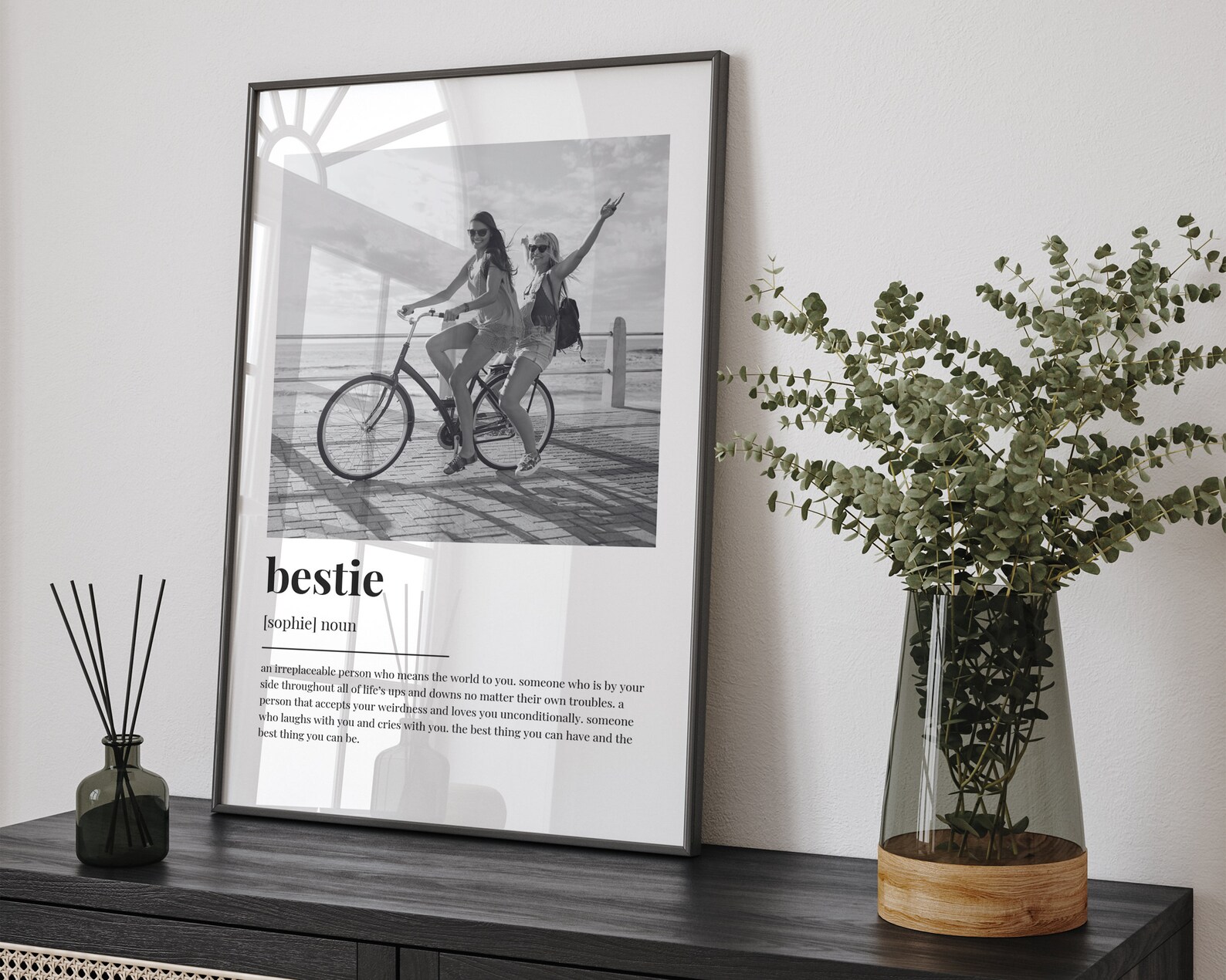 PERSONALISED BESTIE DEFINITION Print, Wall Art Print, Best Friend Print ...