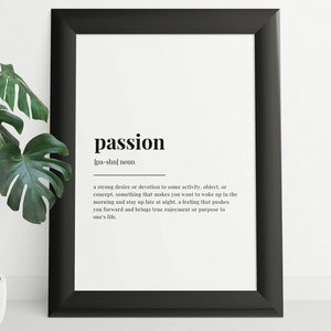 PASSION DEFINITION PRINT Wall Art Print Passion Print Definition Print ...