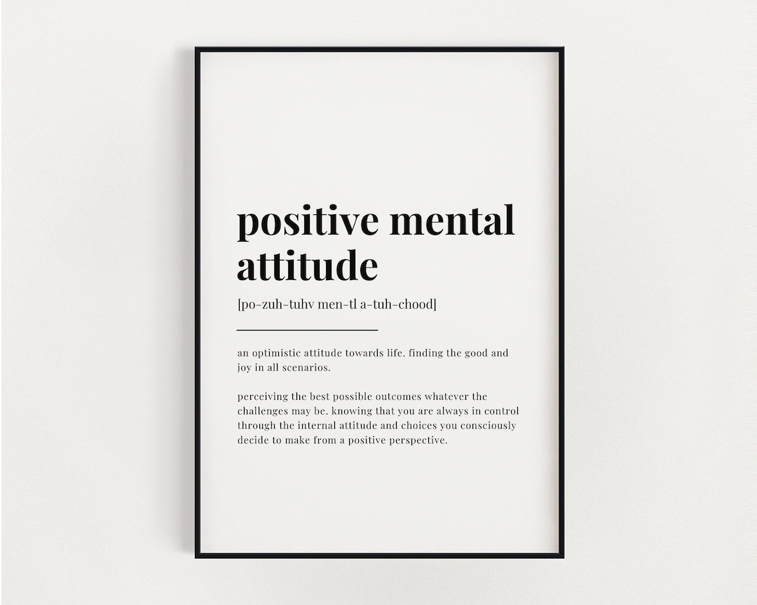 POSITIVE MENTAL ATTITUDE | Wall Art Print | Positivity Print ...