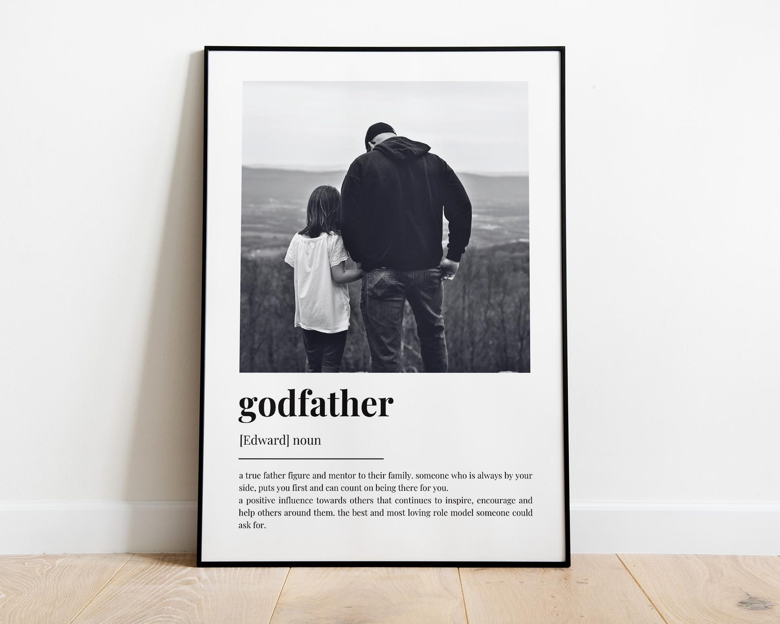 PERSONALISED GODFATHER DEFINITION Print, Wall Art Print, Godfather Gift ...
