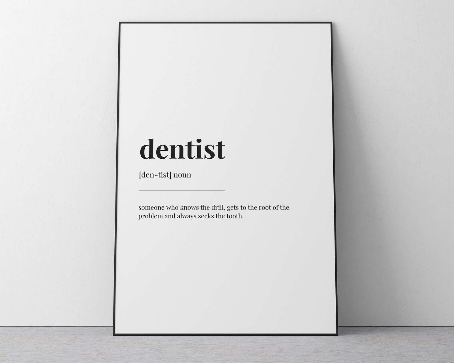 DENTIST DEFINITION PRINT | Wall Art Print | Dentist Print | Definition ...