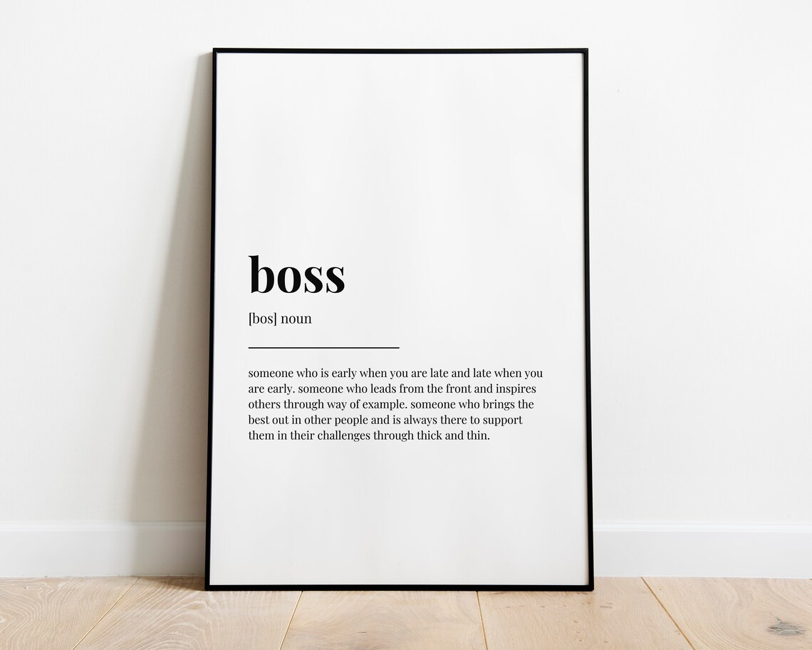 BOSS DEFINITION MEANING Printable Wall Art Gift for Boss - Etsy