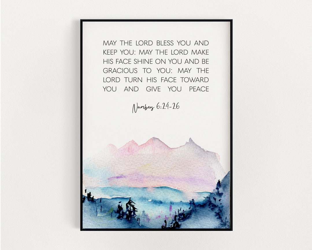 NUMBERS 6:24 - 26, Printable Scripture Wall Art, Digital Download ...