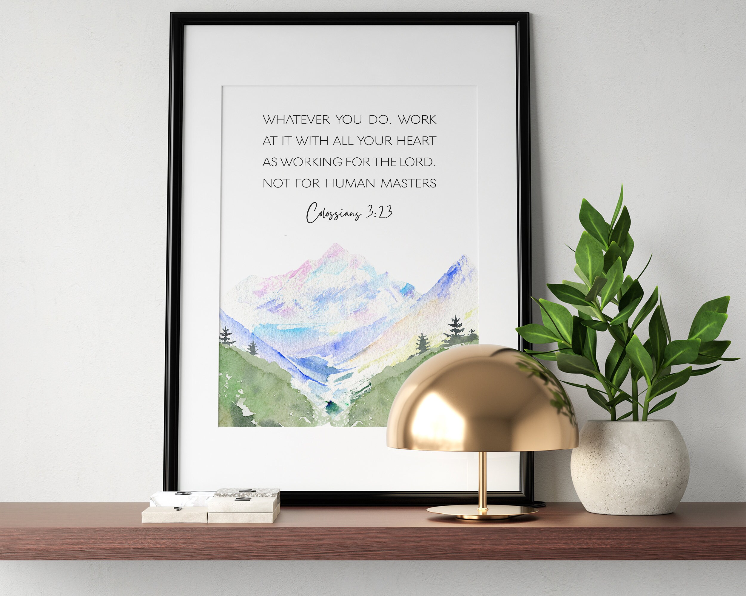 COLOSSIANS 3:23, Printable Scripture Wall Art, Digital Download ...