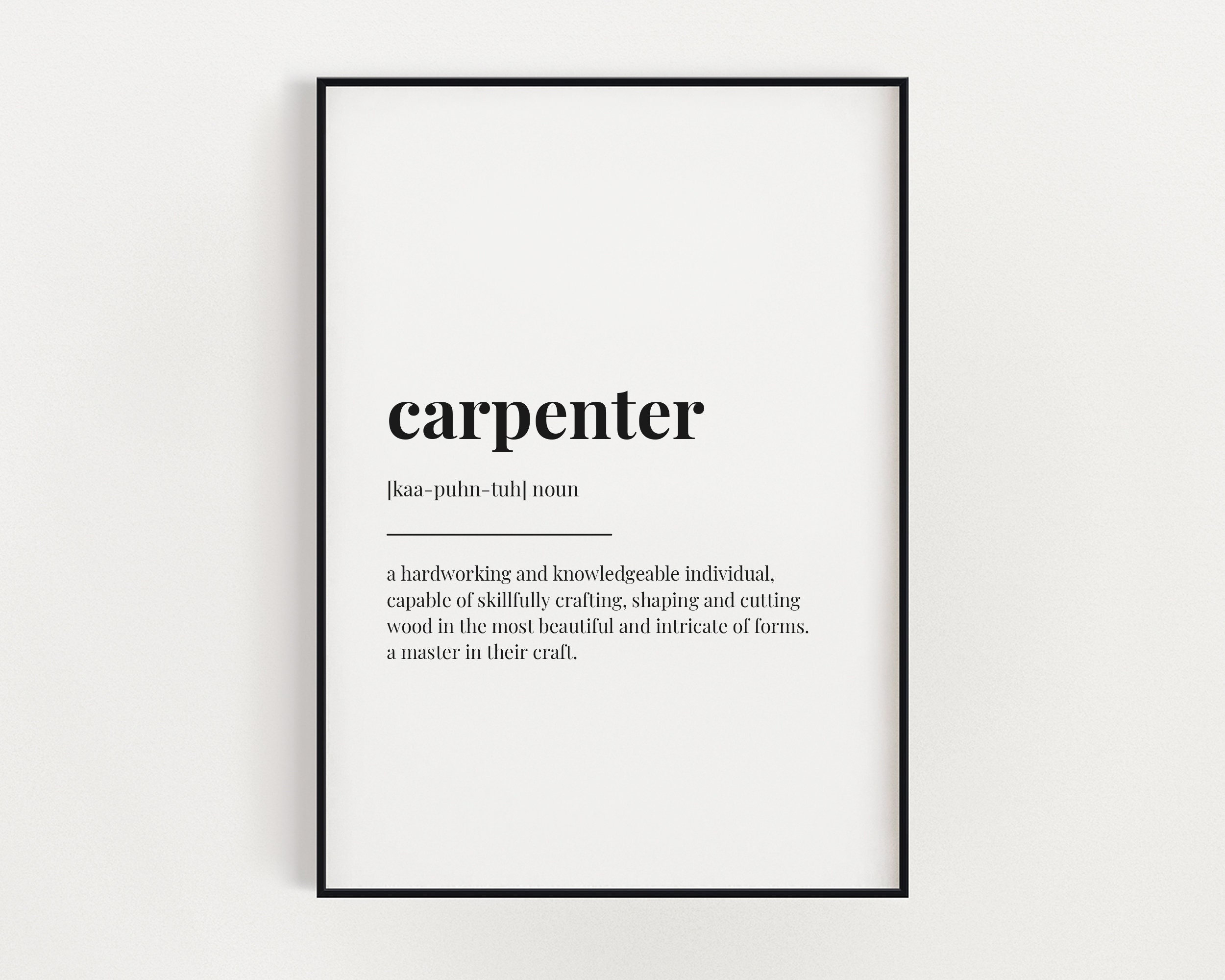 CARPENTER DEFINITION MEANING | Printable Wall Art | Definition Print ...