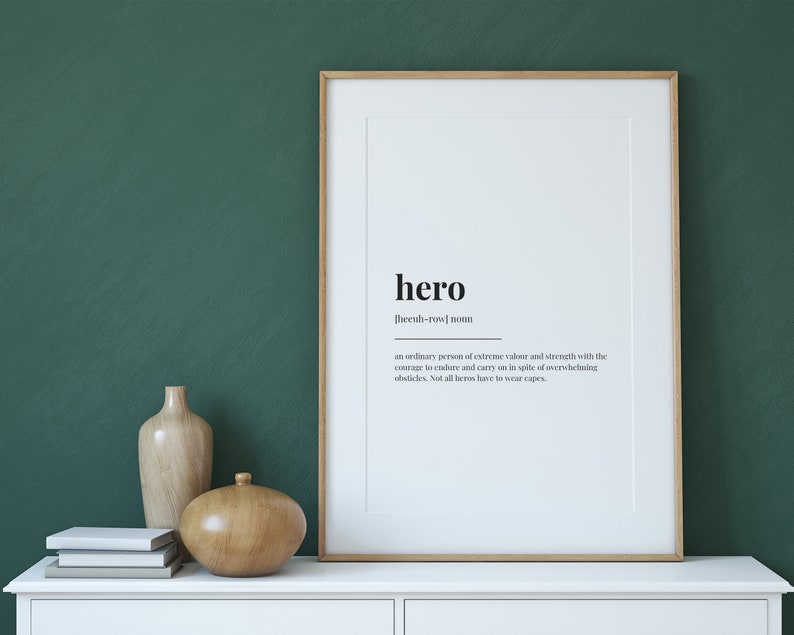 HERO DEFINITION PRINT Printable Wall Art Instant Download - Etsy