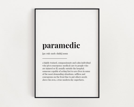 PARAMEDIC DEFINITION PRINT Printable Wall Art Definition | Etsy
