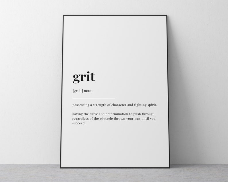 GRIT DEFINITION PRINT | Digital Download | Printable Wall Art ...