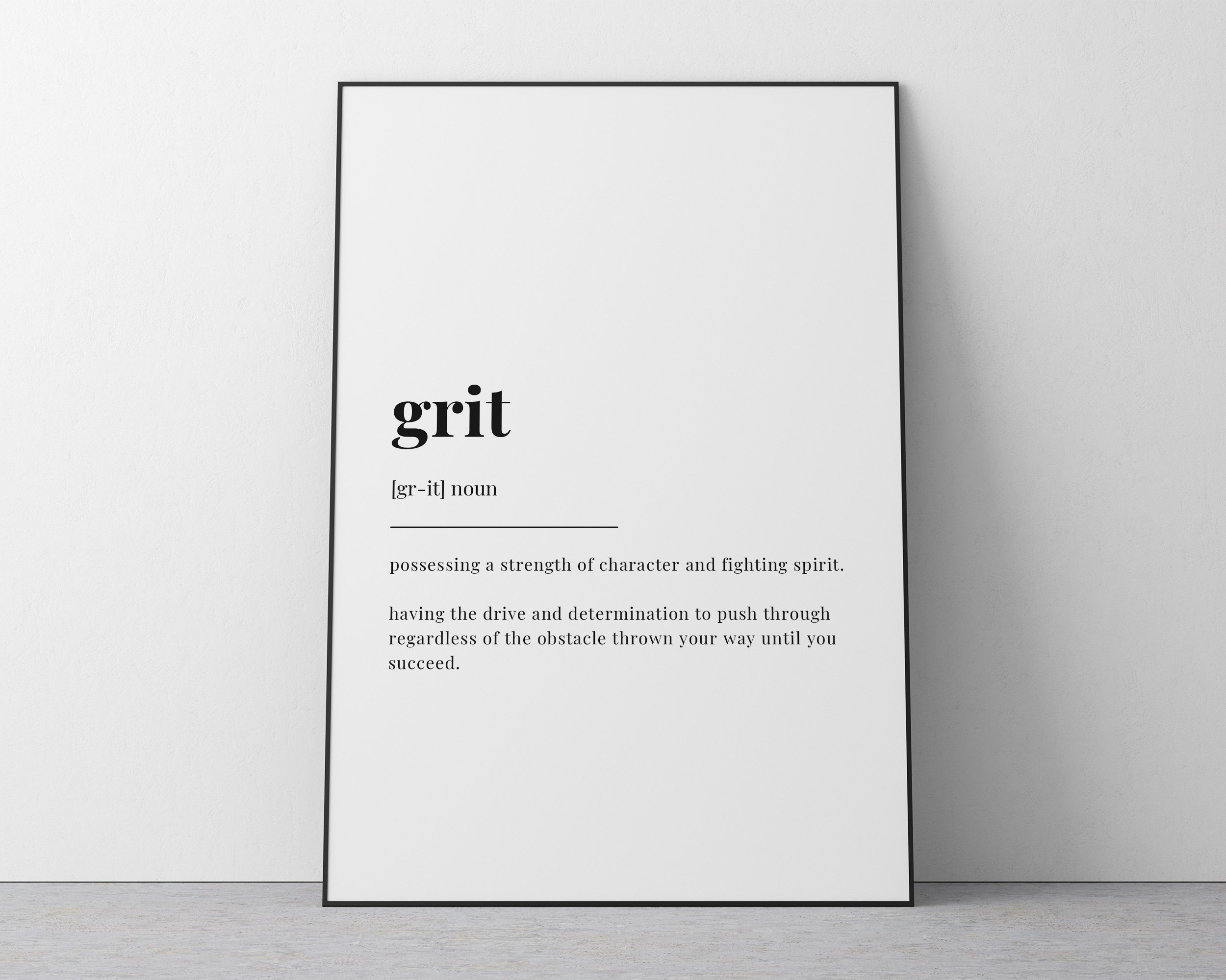 GRIT DEFINITION PRINT | Digital Download | Printable Wall Art ...