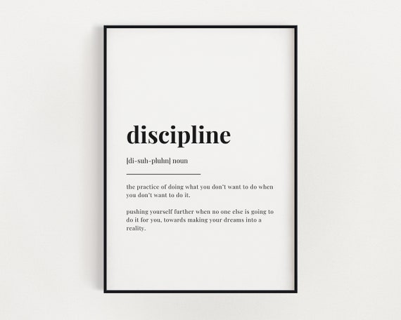 DISCIPLINE DEFINITION PRINT Wall Art Print Discipline | Etsy UK