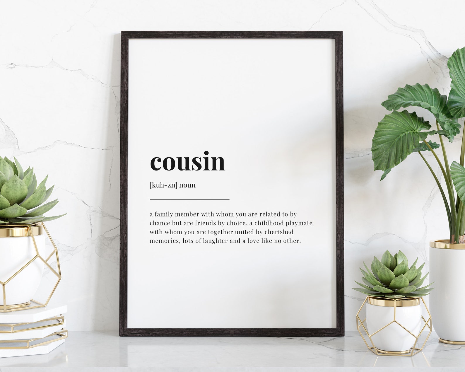 COUSIN DEFINITION PRINT | Wall Art Print | Gift for Cousin | Definition ...