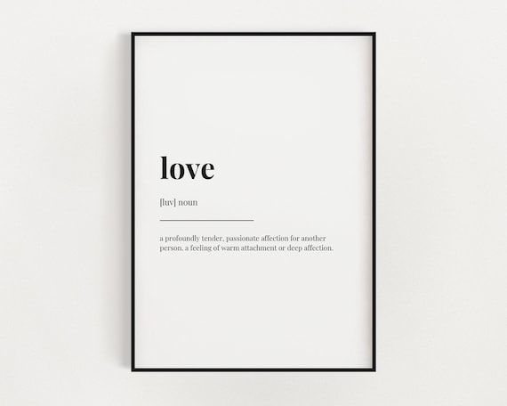 LOVE DEFINITION PRINT Wall Art Print Love Print | Etsy UK