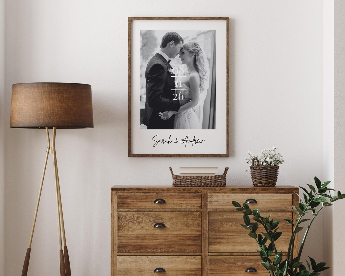 PERSONALISED DATE PHOTO Print, Wedding Gift, Wall Art, Custom Photo ...