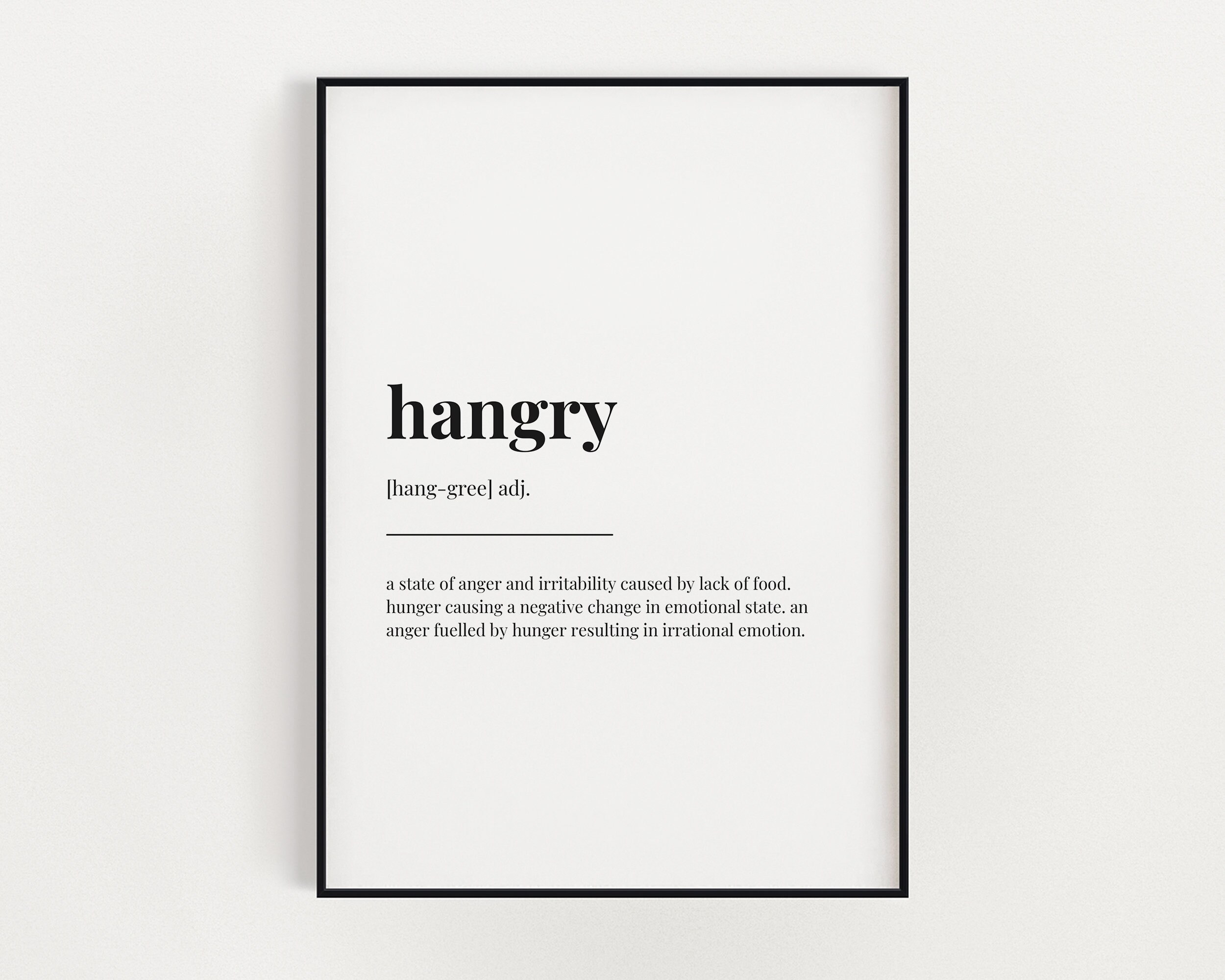 HANGRY DEFINITION MEANING Printable Wall Art Kitchen Decor - Etsy