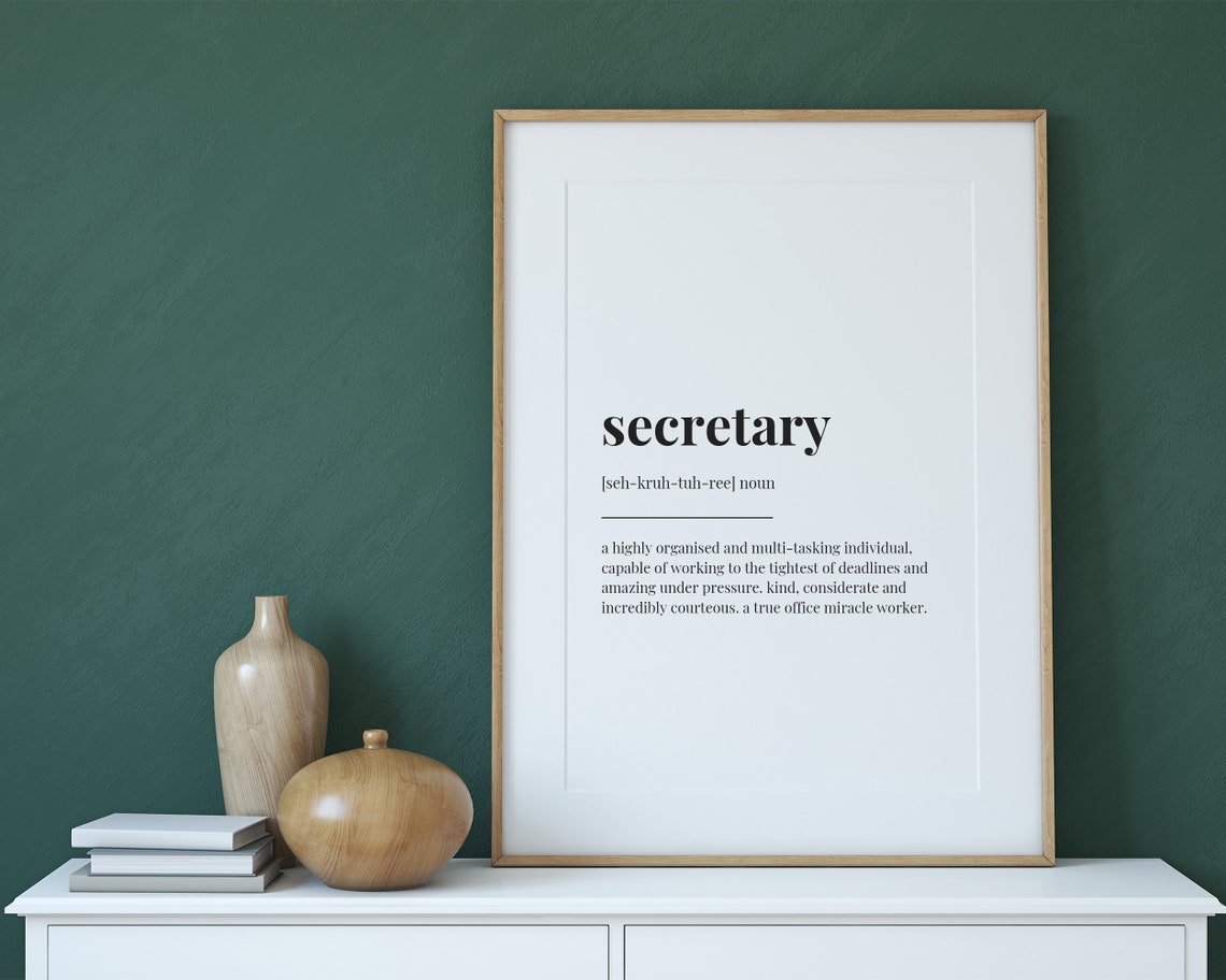 SECRETARY DEFINITION PRINT | Printable Wall Art | Definition Print ...