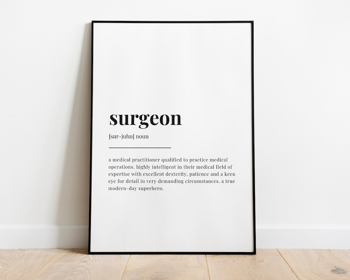 SURGEON DEFINITION PRINT | Wall Art Print | Gift for Surgeon ...