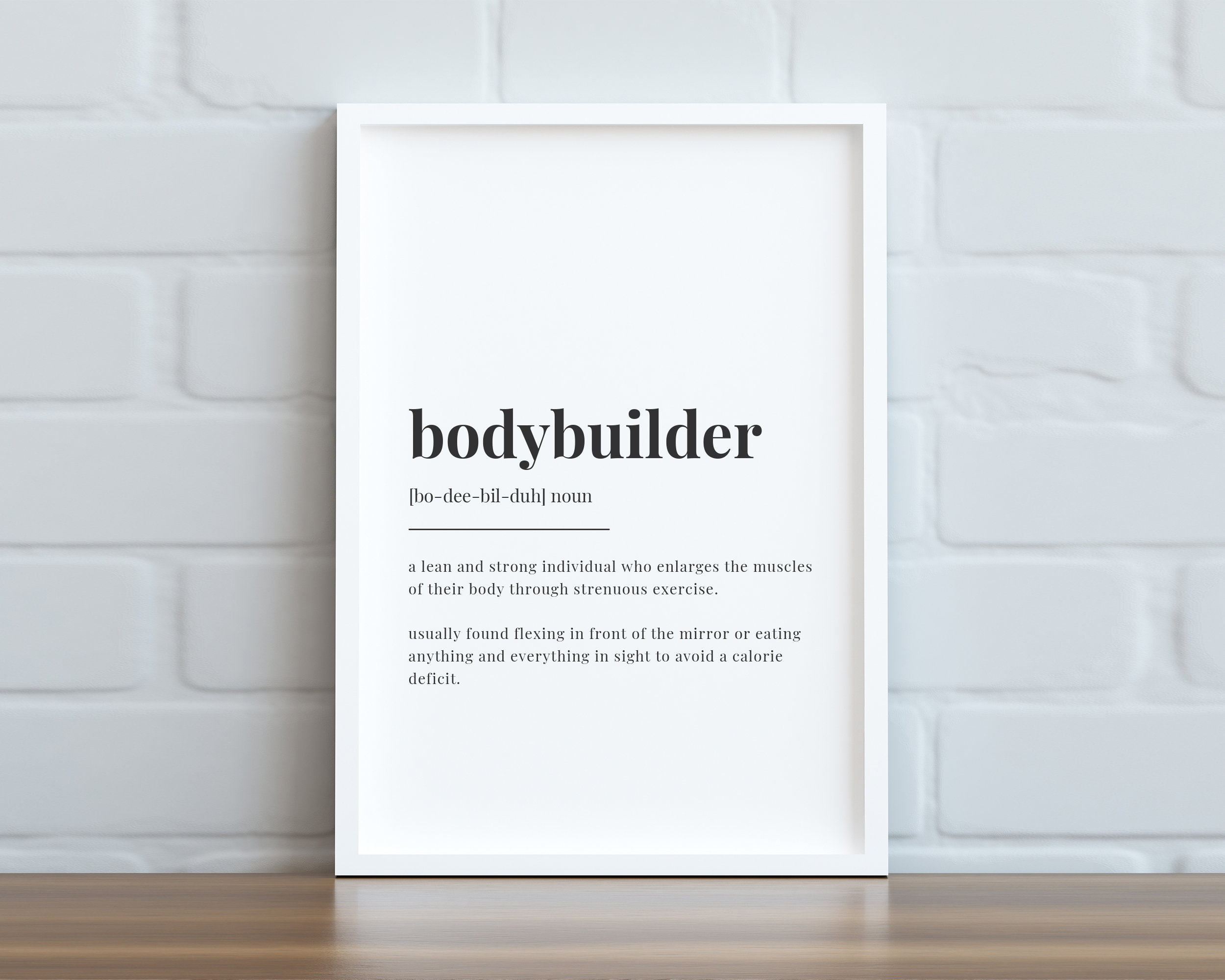 BODYBUILDER DEFINITION MEANING Printable Wall Art | Etsy