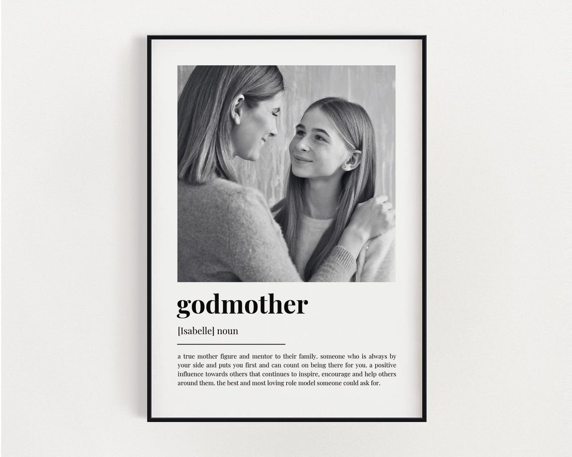 PERSONALISED GODMOTHER DEFINITION Print, Wall Art Print, Godmother Gift ...