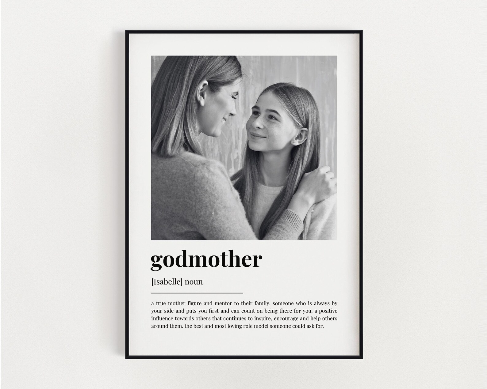 PERSONALISED GODMOTHER DEFINITION Print, Wall Art Print, Godmother Gift ...