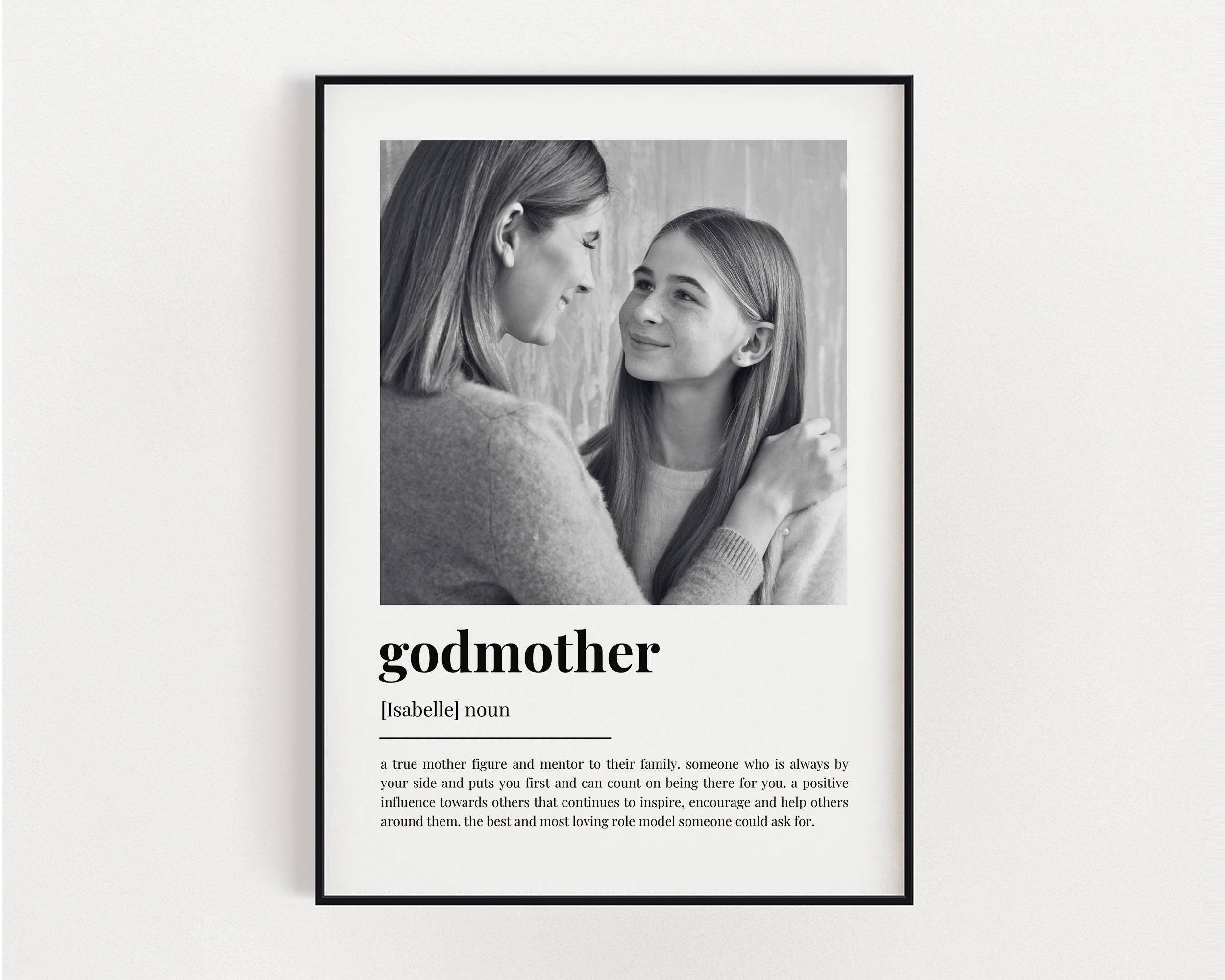 PERSONALISED GODMOTHER DEFINITION Print, Wall Art Print, Godmother Gift ...