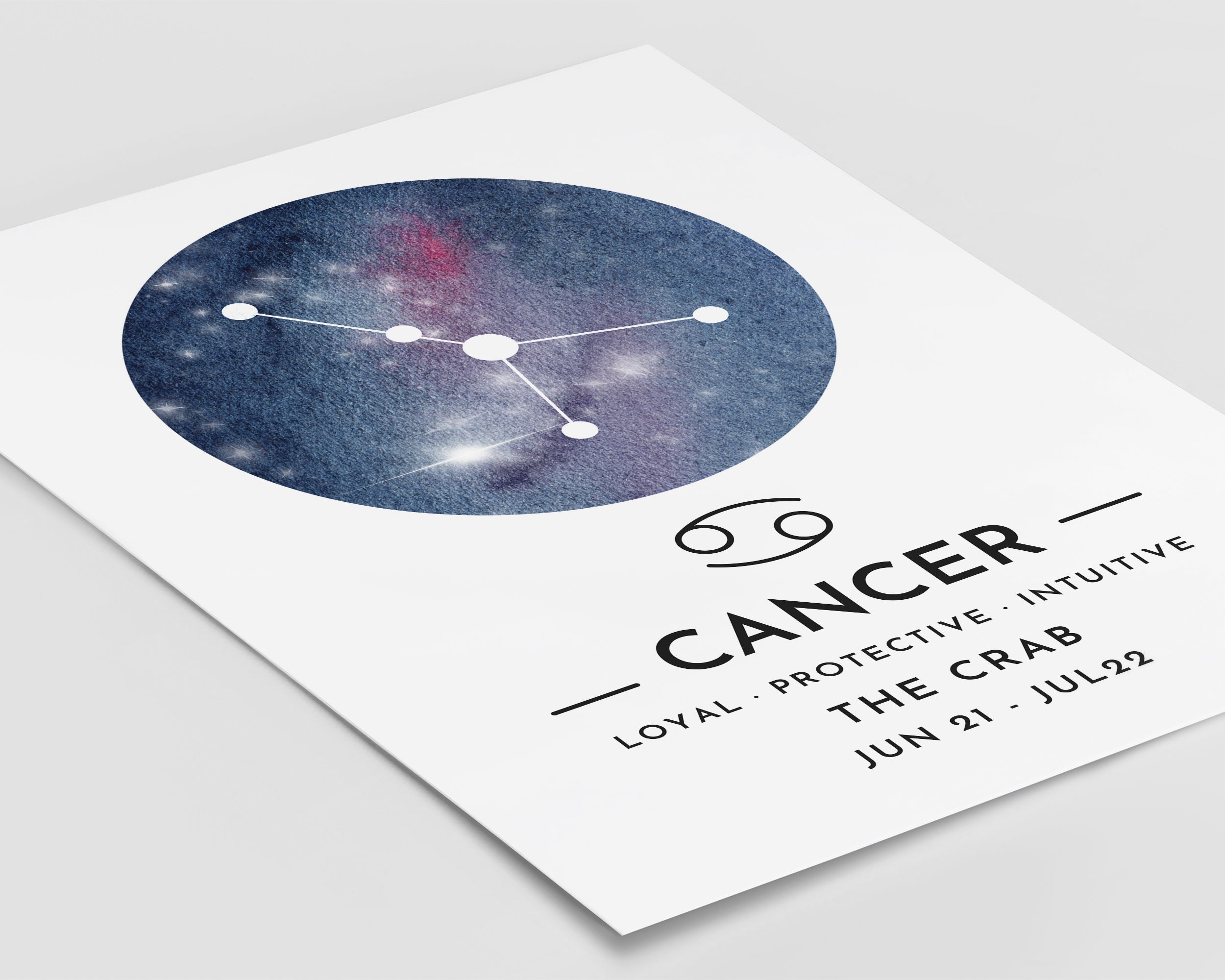 CANCER ZODIAC SIGN Print, Wall Art, Cancer Gifts, Zodiac Gift ...