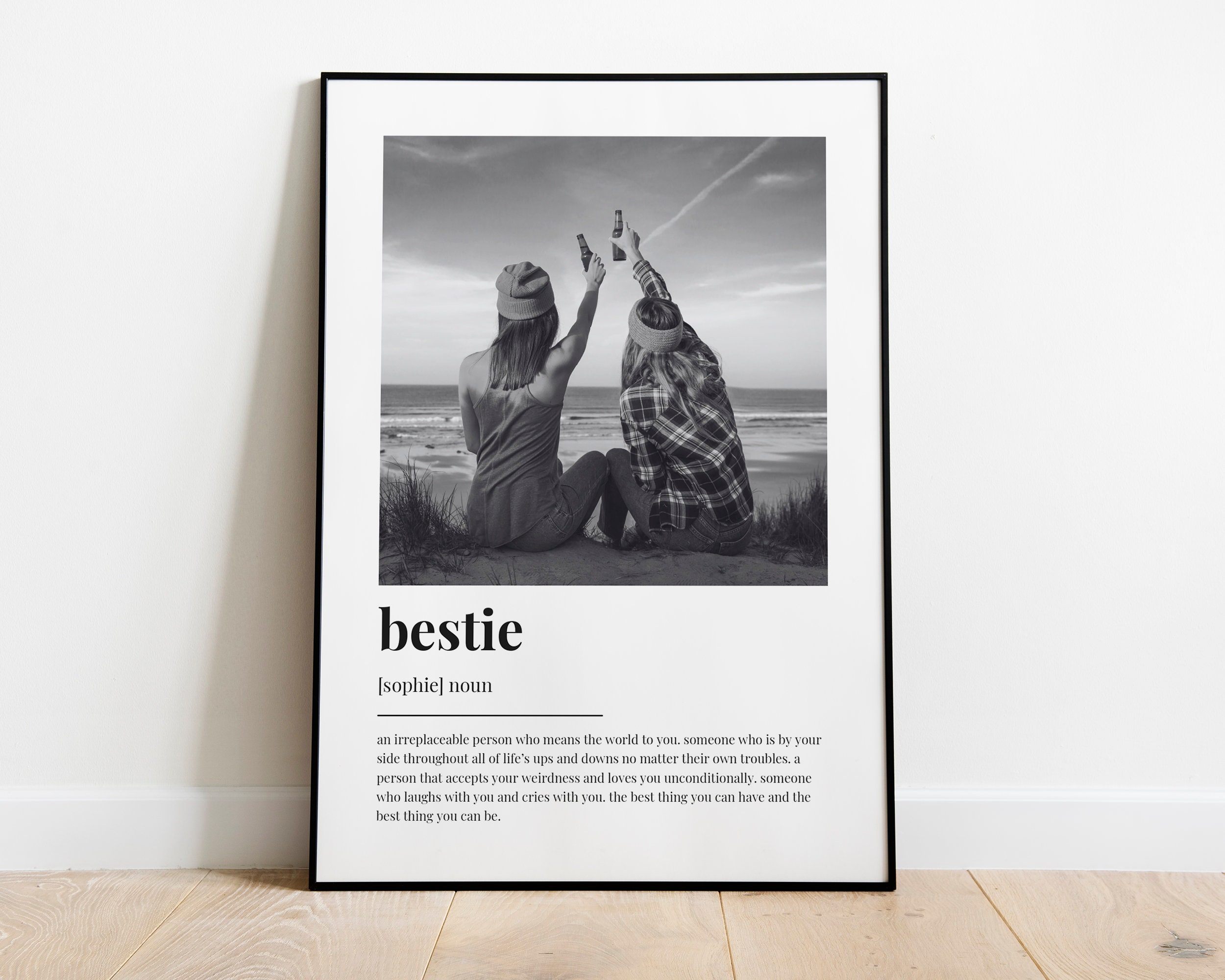 PERSONALISED BESTIE DEFINITION Print, Wall Art Print, Best Friend Print ...