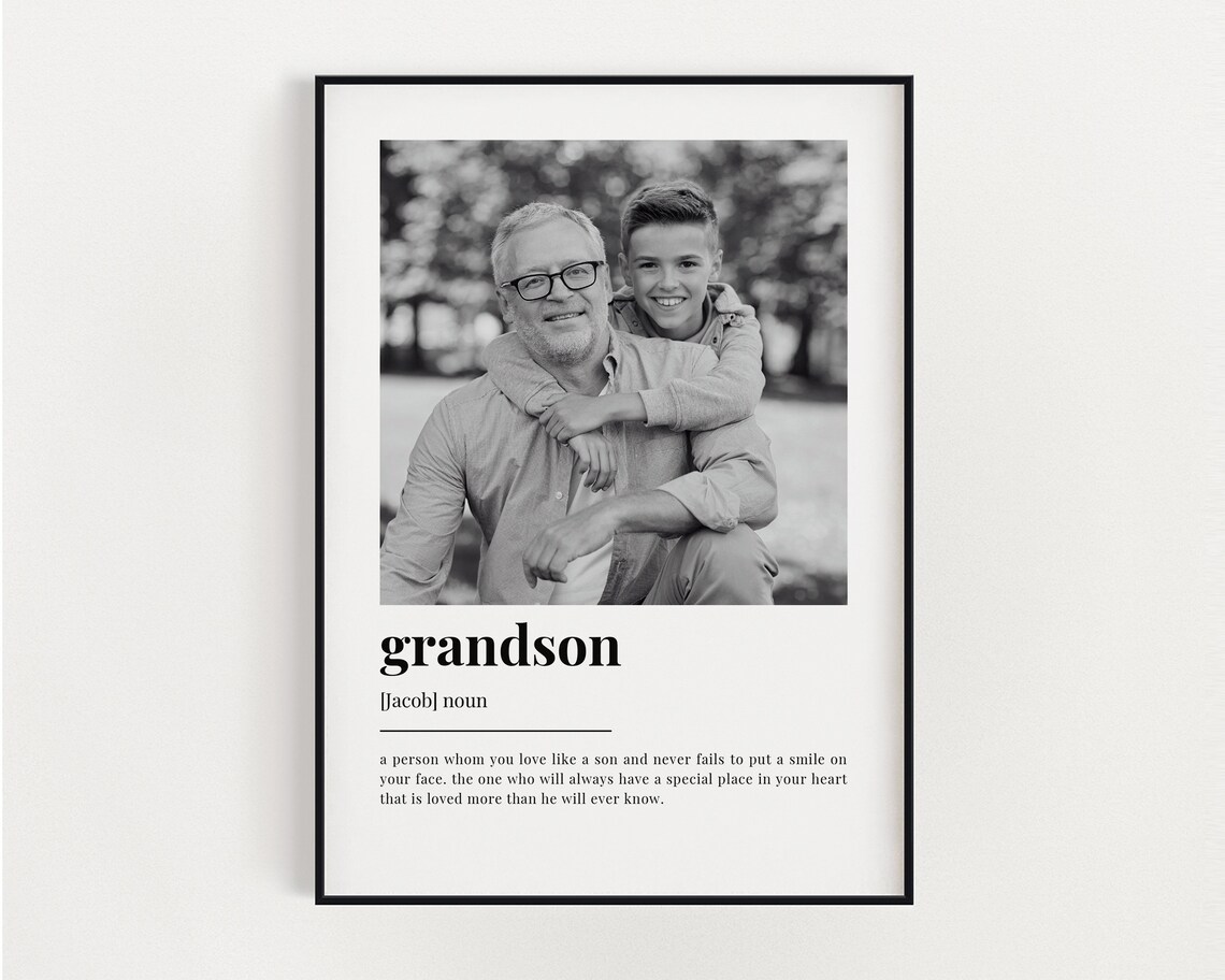 PERSONALISED GRANDSON DEFINITION Print | Wall Art Print | Grandson Gift ...