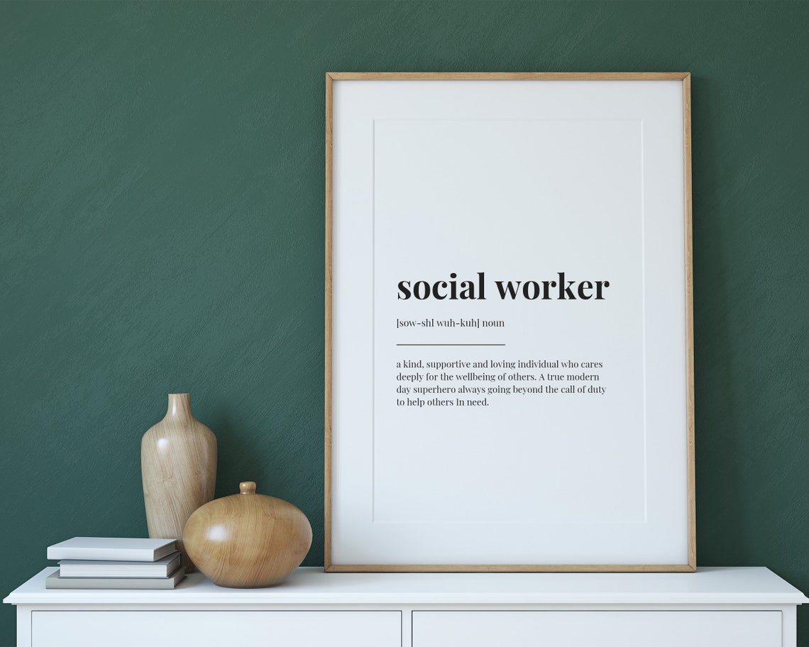 SOCIAL WORKER DEFINITION Print Wall Art Print Definition - Etsy