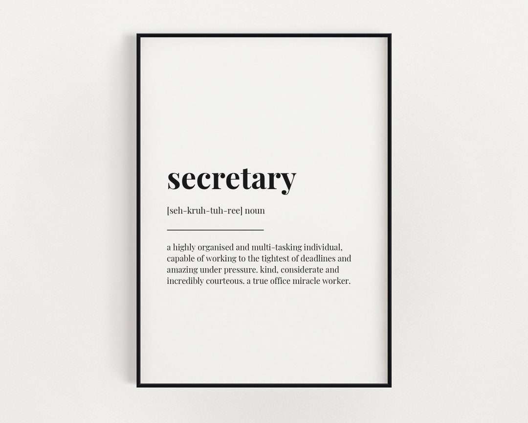SECRETARY DEFINITION PRINT | Printable Wall Art | Definition Print ...