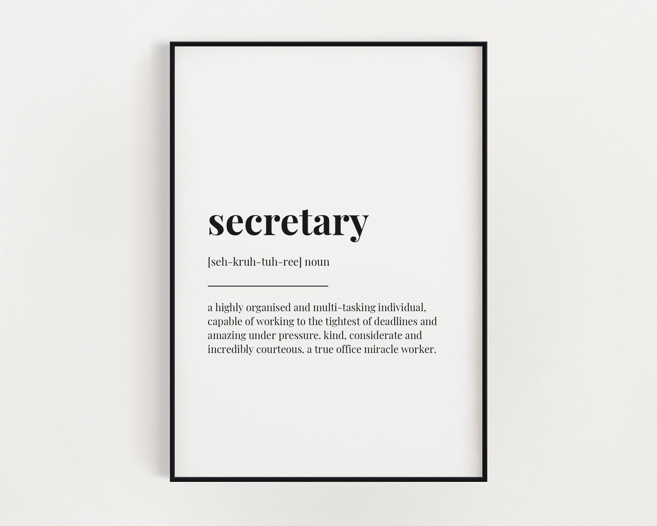 SECRETARY DEFINITION PRINT | Printable Wall Art | Definition Print ...