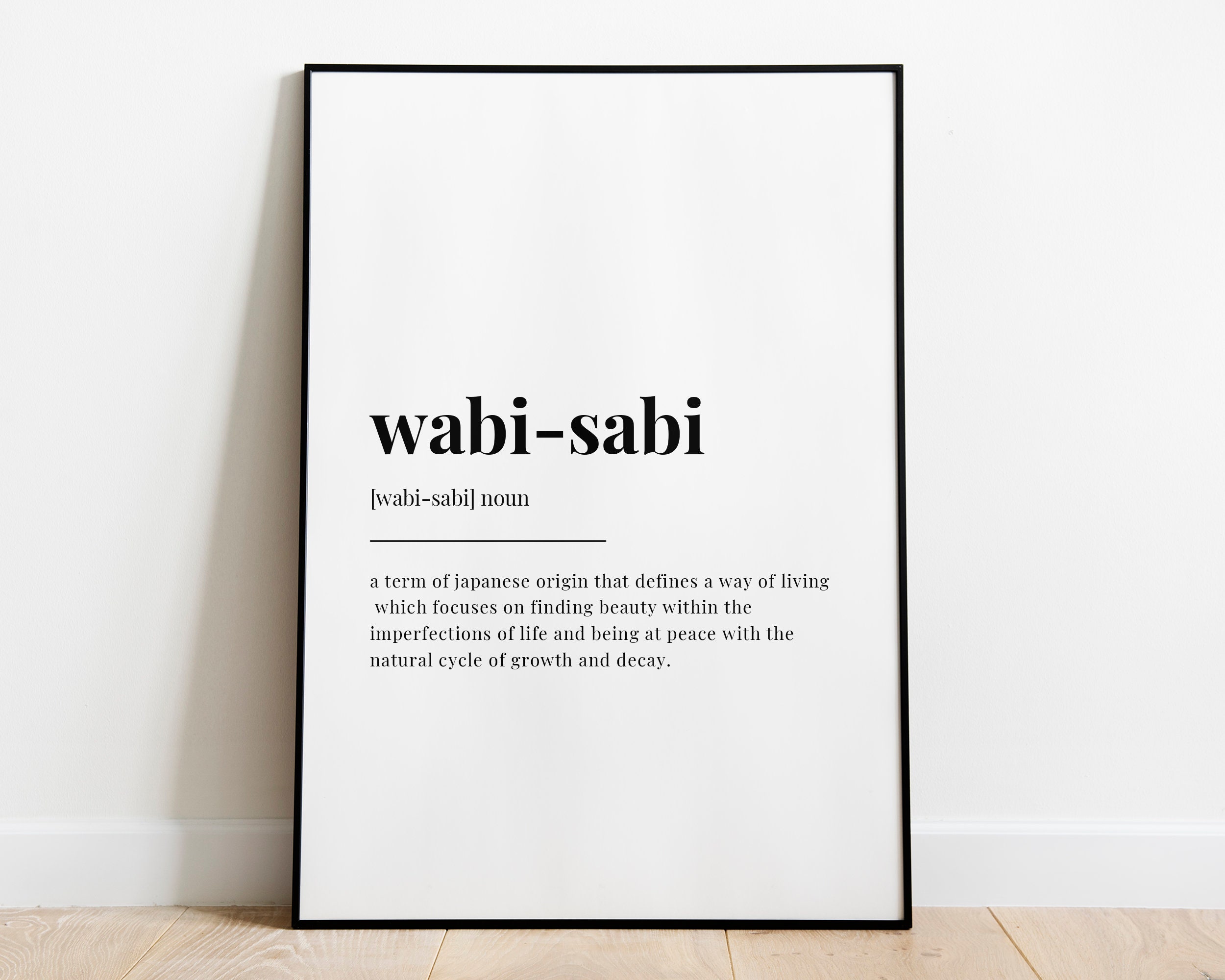 WABI SABI Definition Print, Wabi Sabi Wall Art, Definition Print, Quote ...