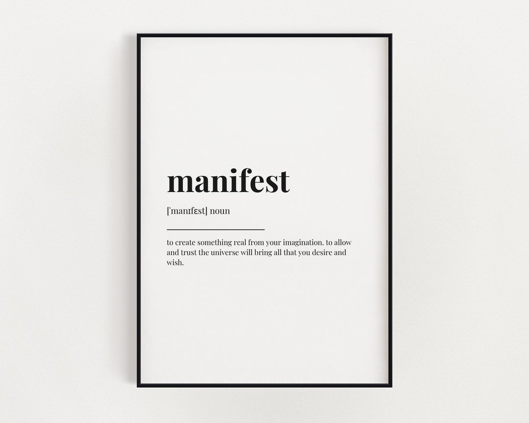 MANIFEST DEFINITION MEANING Printable Wall Art Law of Attraction Print ...