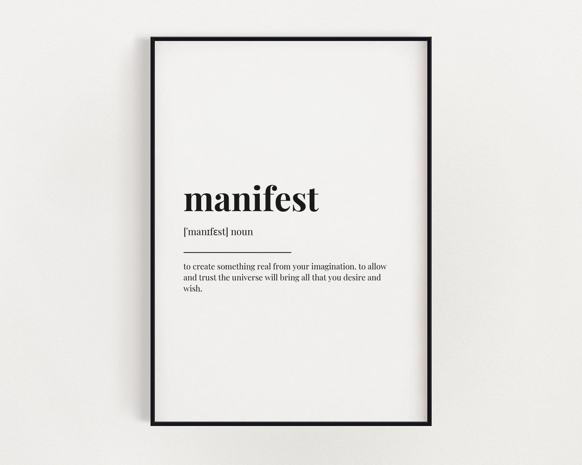 MANIFEST DEFINITION MEANING | Printable Wall Art | Law of Attraction ...