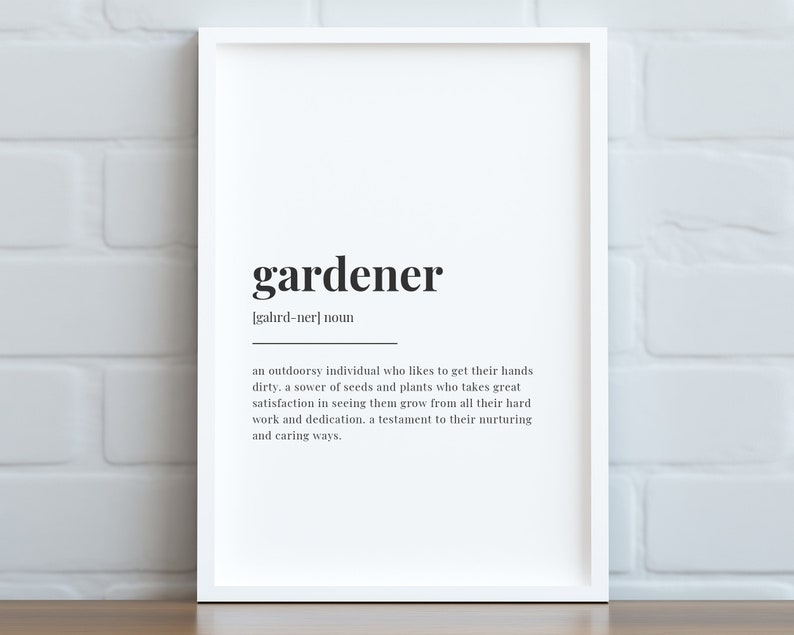 GARDENER DEFINITION MEANING Printable Wall Art Gardener - Etsy