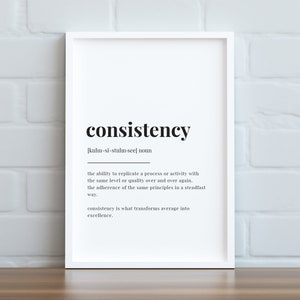 CONSISTENCY DEFINITION PRINT | Digital Download | Printable Wall Art ...